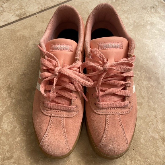 adidas | Shoes | Womens Adidas Courtset Pink Suede Sneakers 75 | Poshmark
